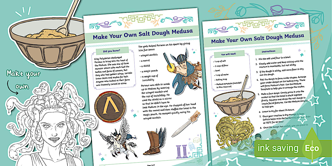 Make Your Own Salt Dough Medusa (Ages 7 - 11) (teacher made)