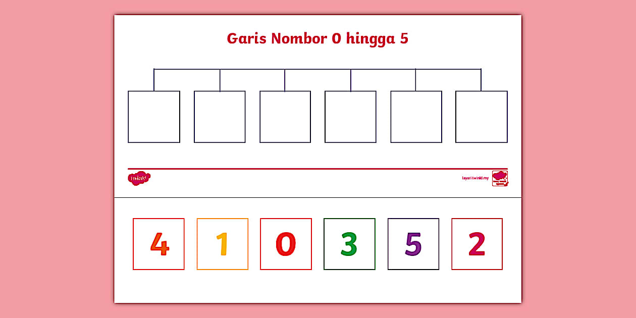 Matematik Prasekolah - Bina Garis Nombor 0 - 5 - Twinkl