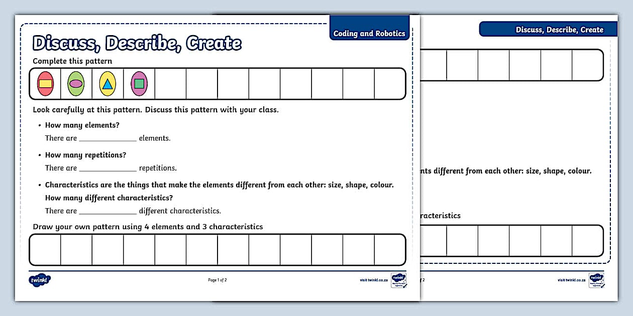 Robotics and Coding Discuss, Describe with Complex Elements