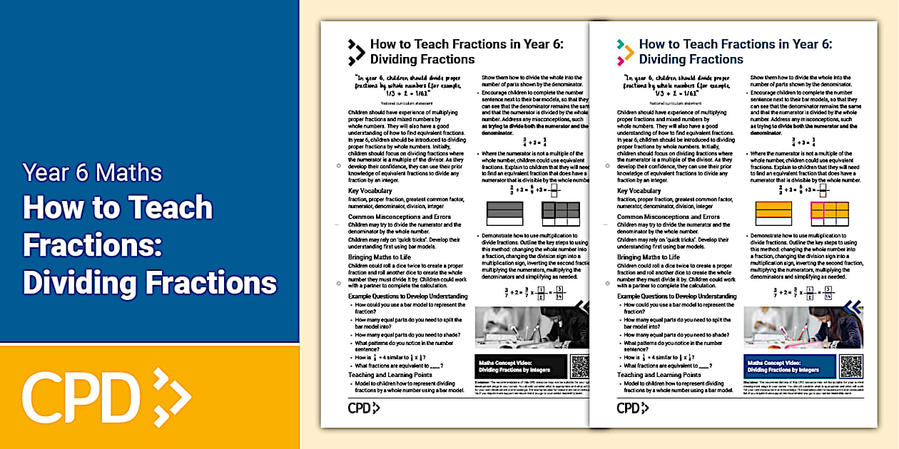 How to Teach Fractions in Year 6: Dividing Fractions
