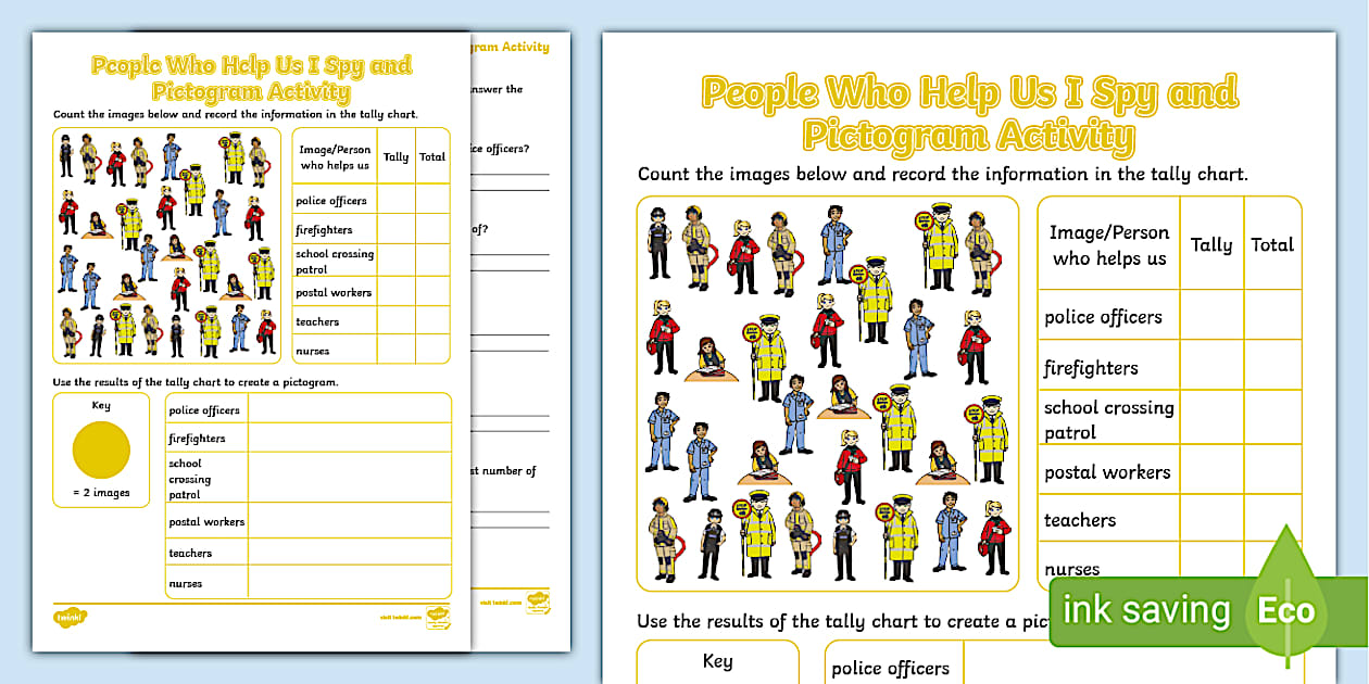 👉 People Who Help Us I Spy and Pictogram - Twinkl