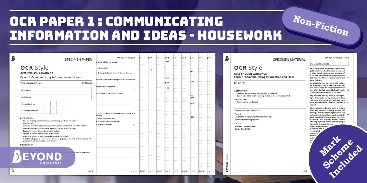 OCR GCSE English Language Paper: Communicating Information and Ideas