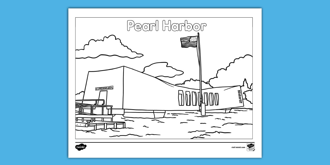 Pearl Harbor Coloring Sheet (teacher made) - Twinkl