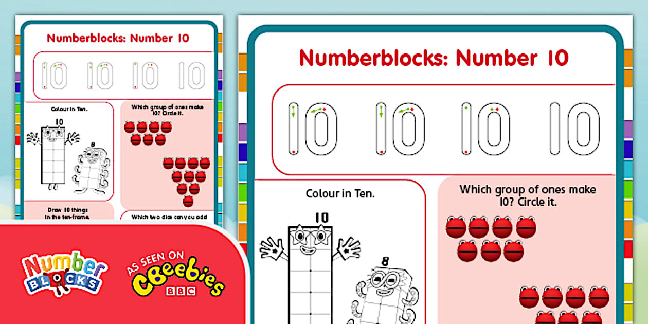 👉 Numberblocks: Number 10 I Am Ten Activity Sheet