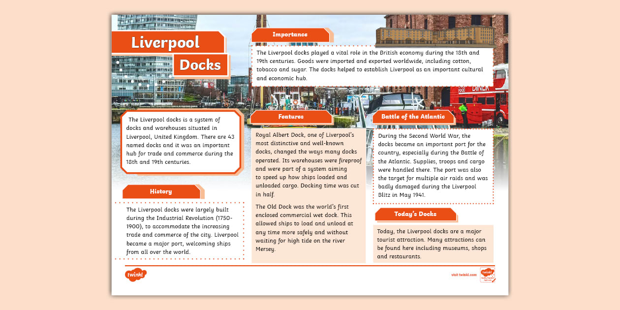 Liverpool Docks Fact File (teacher made) - Twinkl
