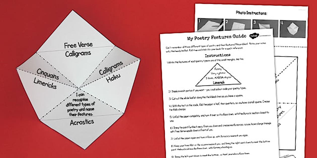 Recognise Different Forms Poetry Fold Reference Leaflet - ESL Poetry ...