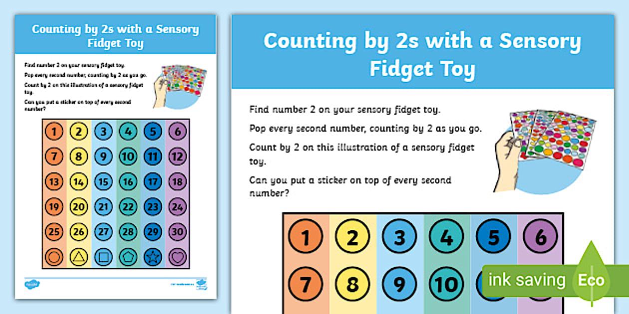 Counting by 2s with a Sensory Fidget Toy (teacher made)