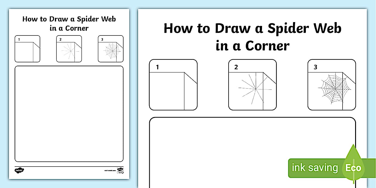 How to Draw a Spider Web in a Corner | Twinkl | Drawing Art