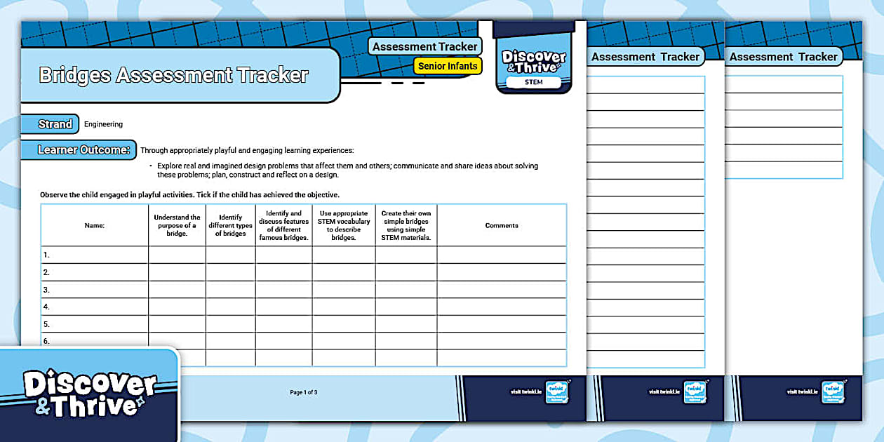 STEM (Engineering) Bridges Assessment Tracker