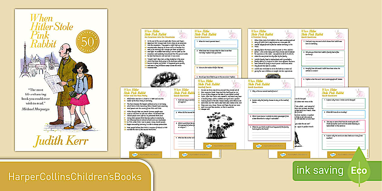 FREE! - When Hitler Stole Pink Rabbit: 60-Second Reads Activity Pack