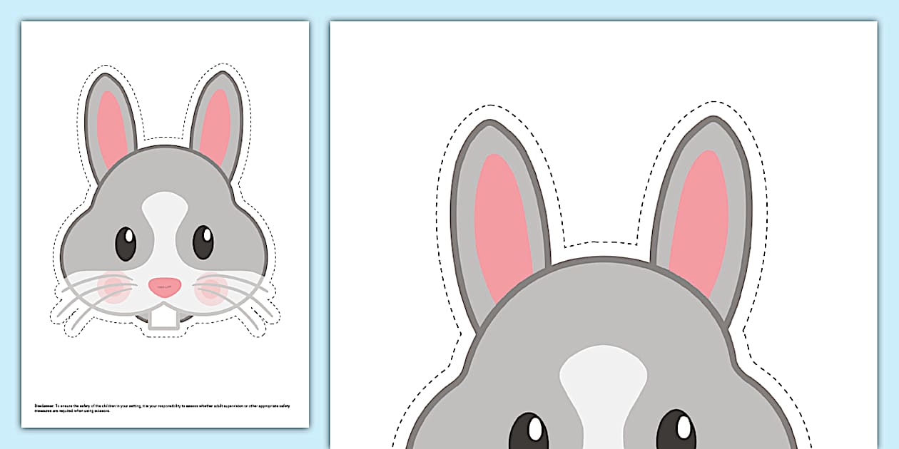 Rabbit Emoticon Cut-Out (teacher made) - Twinkl