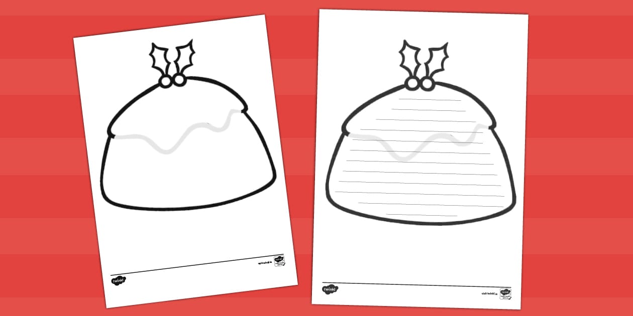 Christmas Pudding Writing Template (teacher made) - Twinkl
