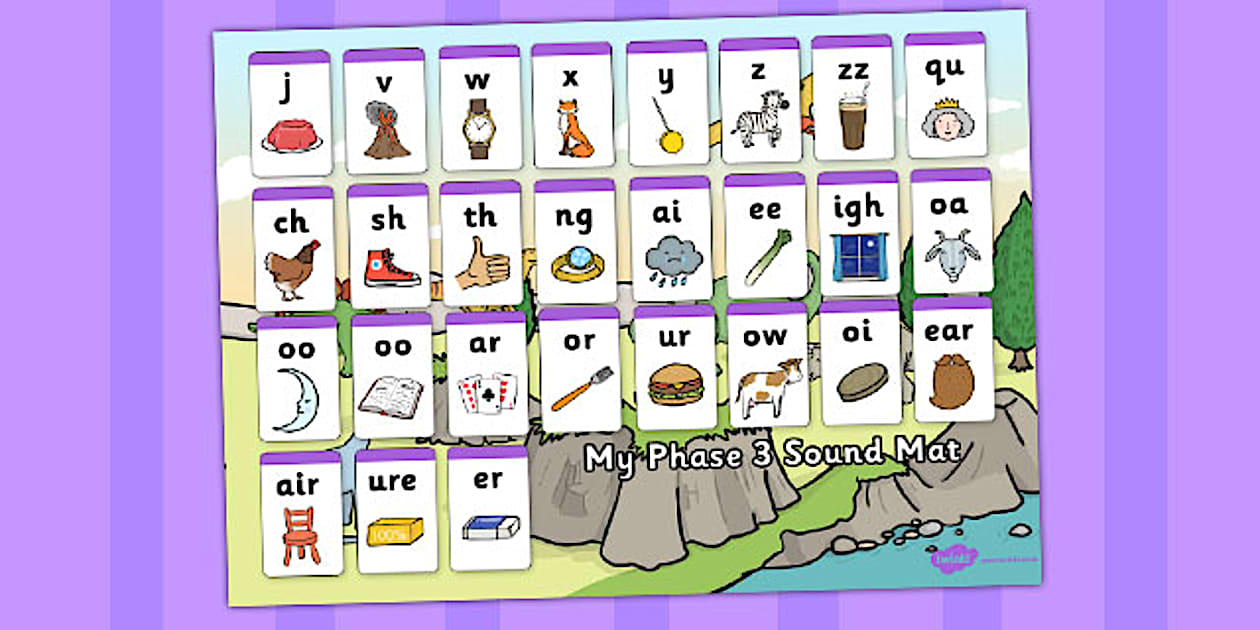 Dinosaur Themed Phase 3 Sound Mat (teacher made) - Twinkl