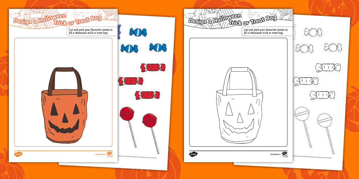 Halloween Trick or Treat Cutting Skills Activity - Twinkl