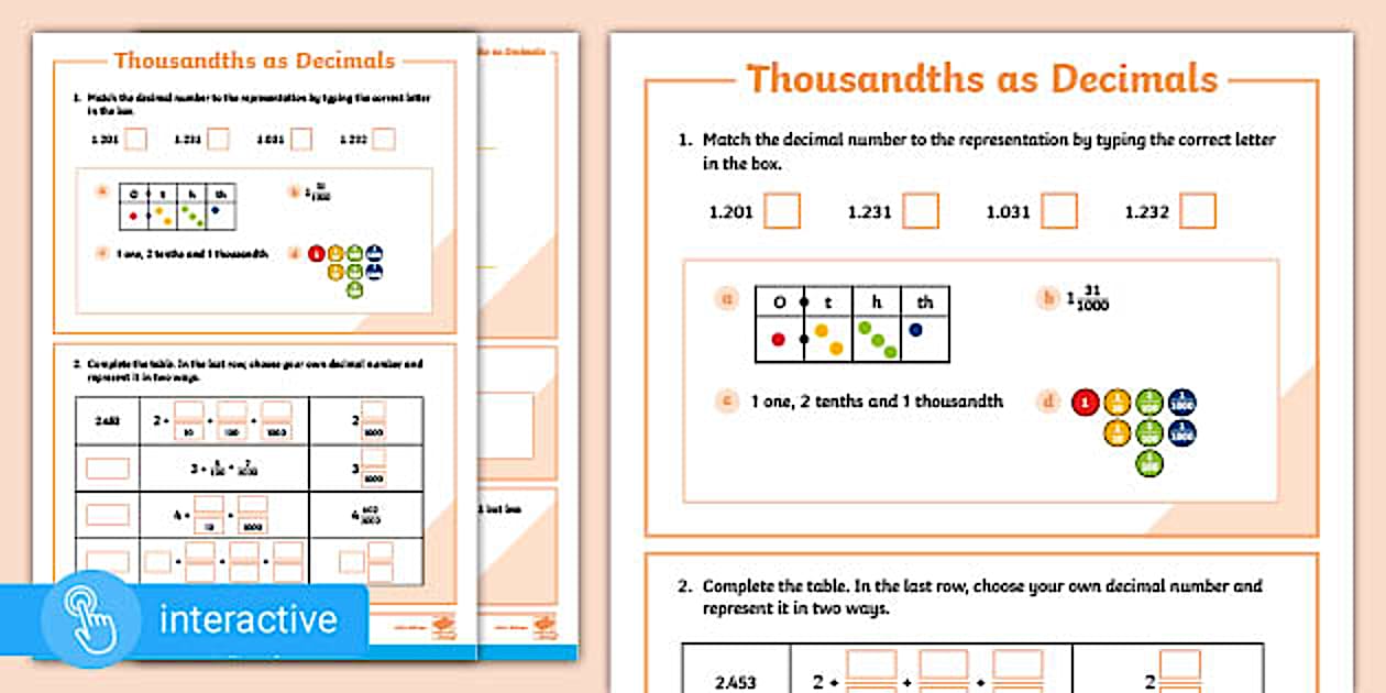👉 Interactive PDF Y5 WR Spring Block 3 Thousandths as Decimals