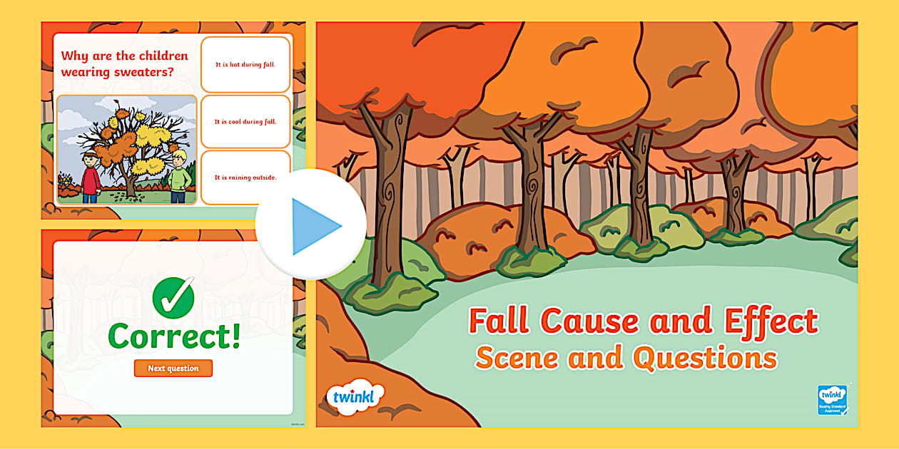 Cause and Effect Questions | Fall Season | Twinkl USA