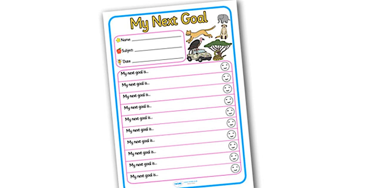 Themed Target and Achievement Sheets Safari Themed My Next Goal