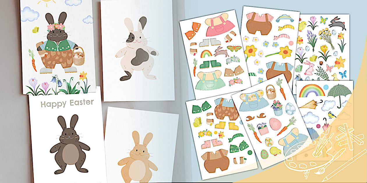 Easter Bunny Dress Up Collage Activity Pack (teacher made)