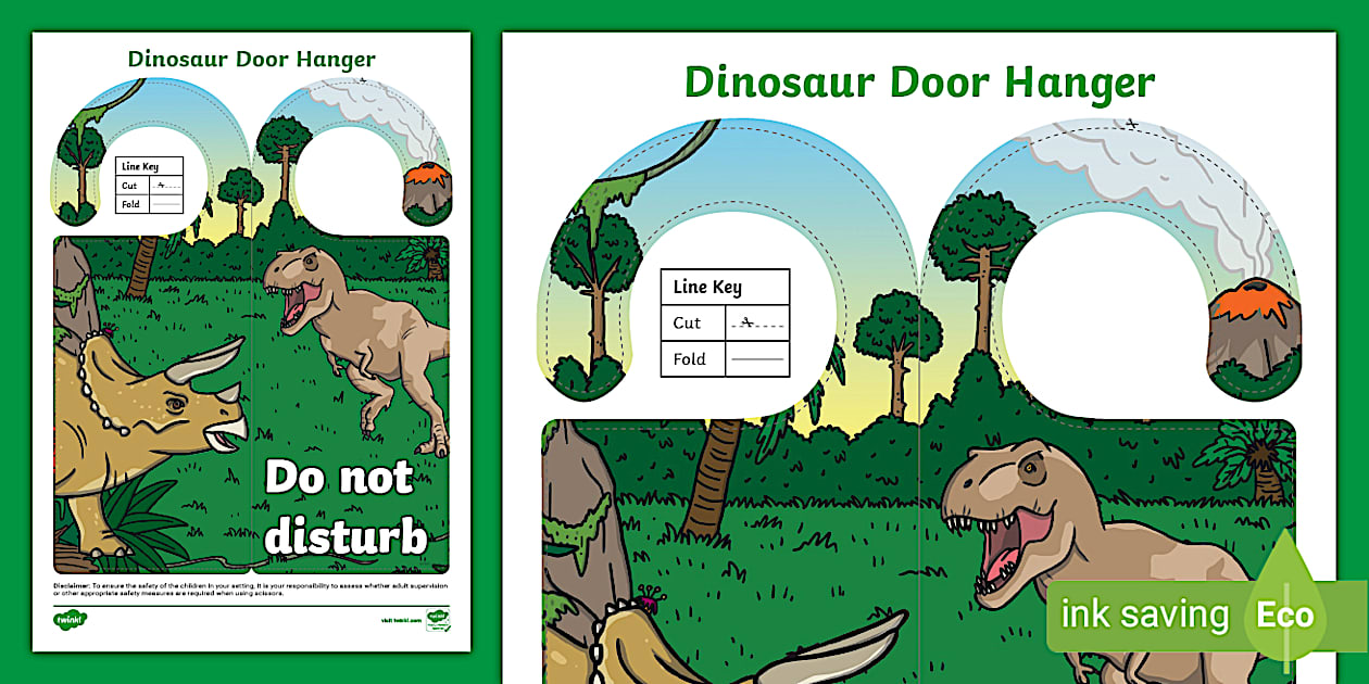 Dinosaur Door Hanger (teacher made) - Twinkl
