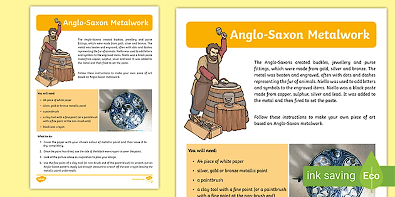 KS2 Anglo-Saxon Metalwork Art Activity - Twinkl