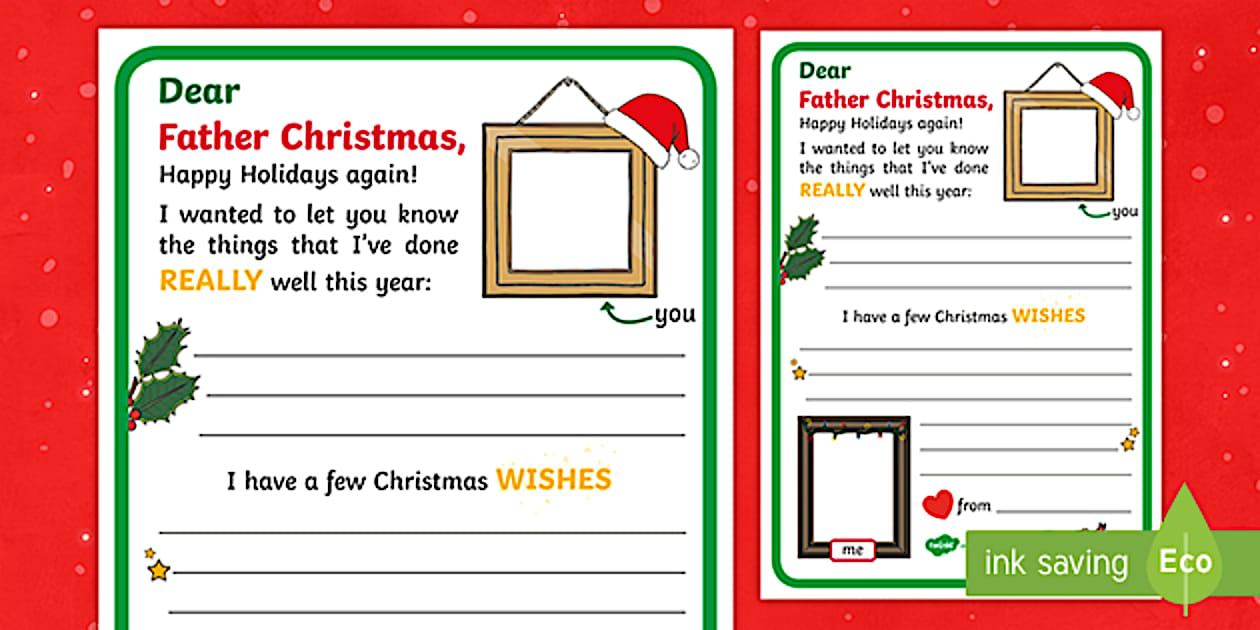 Scaffolded Letter to Father Christmas (teacher made)