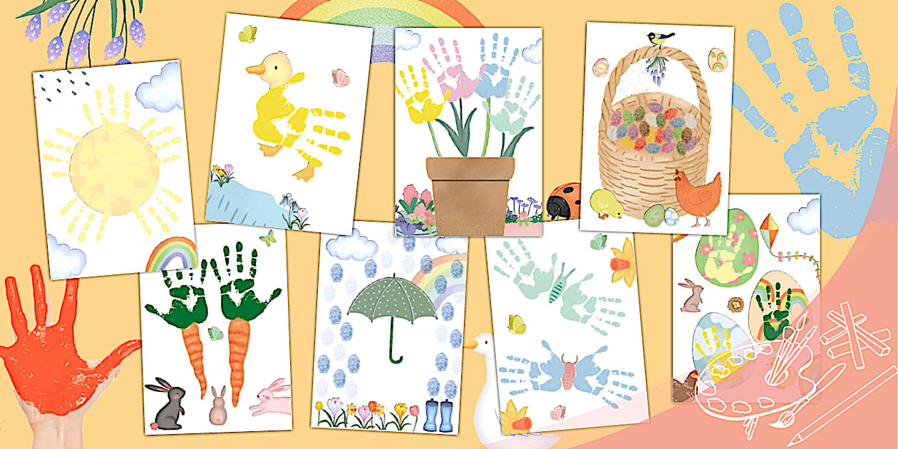 Easter Handprint Activity Posters Pack | Twinkl Art Gallery
