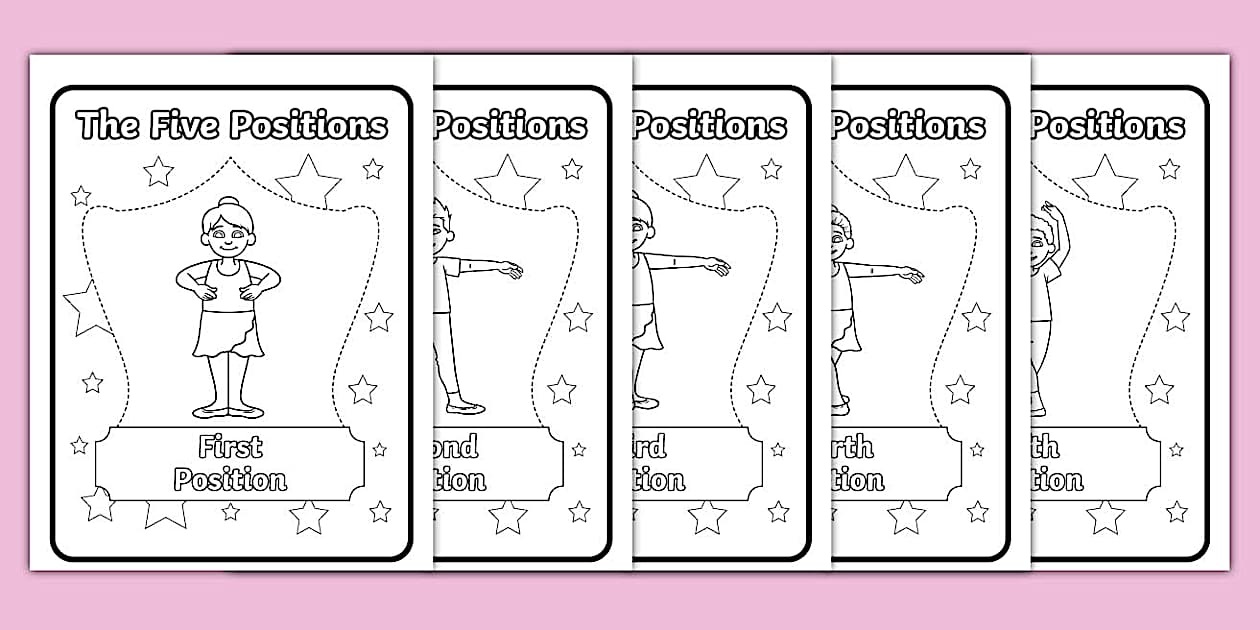 Ballet Positions Colouring Sheets (Teacher-Made) - Twinkl