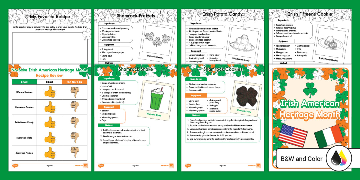 No-Bake Irish American Heritage Month Recipe Booklet