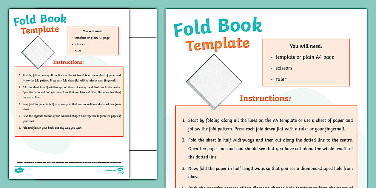 Fold Book Template (teacher made) - Twinkl