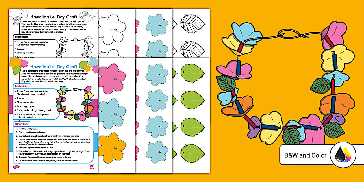 Hawaiian Lei Day in May 3D Art Craft (teacher made) - Twinkl
