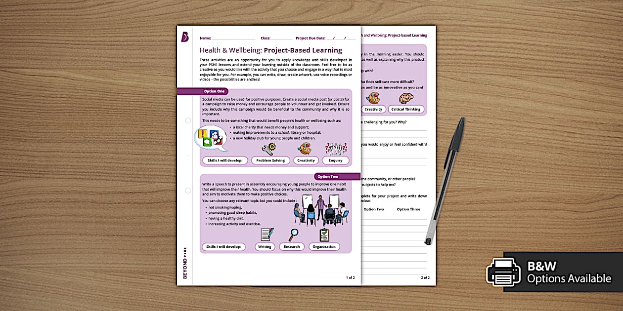 Healthy Choices Project Worksheet (Teacher-Made) - Twinkl