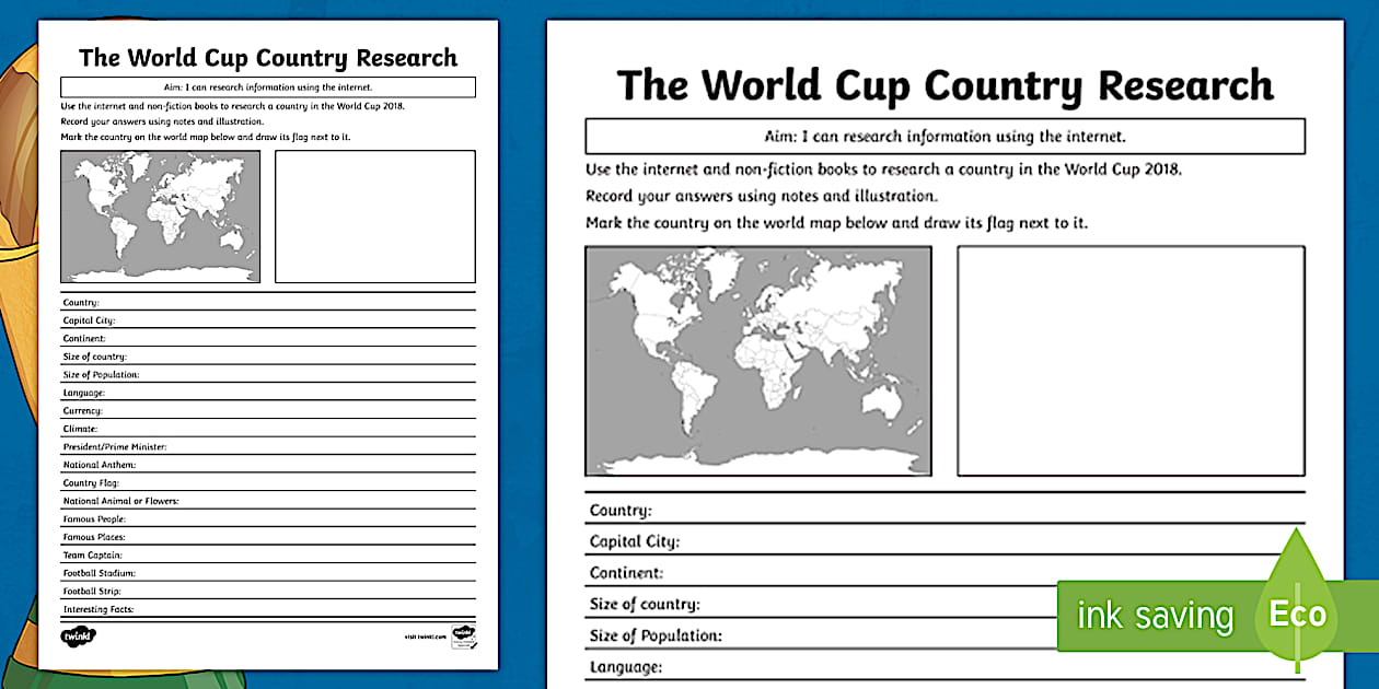 World Cup Country Fact File (Teacher-Made) - Twinkl