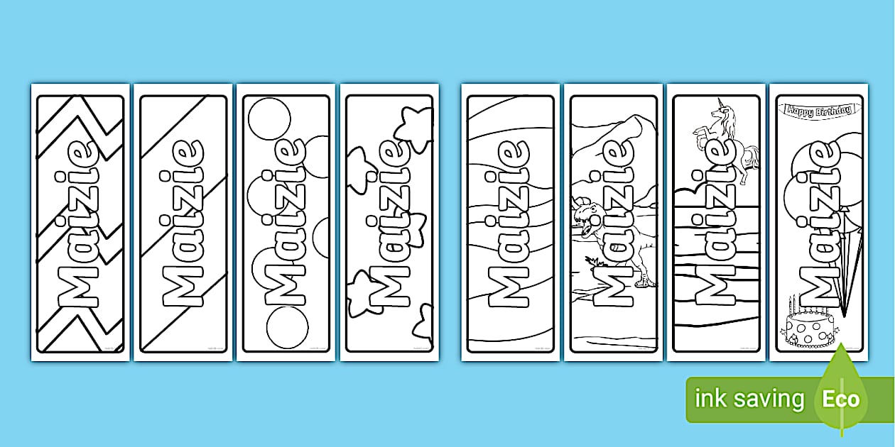 Maizie Name Simple Colouring Bookmarks | Twinkl | KS1