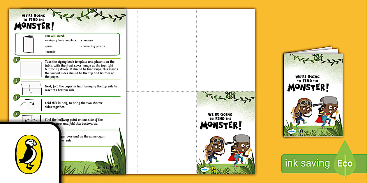 FREE! - We're Going to Find the Monster: Zigzag Booklet - Twinkl KS1