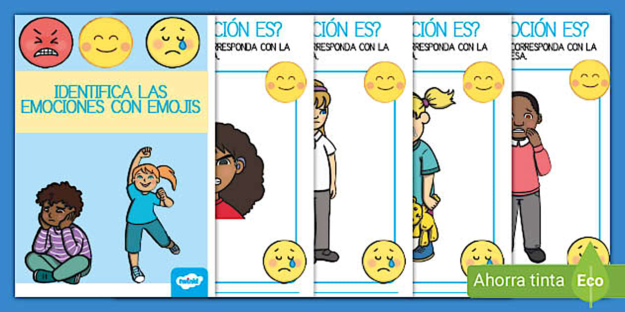 😊 Cuadernillo: Identifica la emoción con emojis - Twinkl
