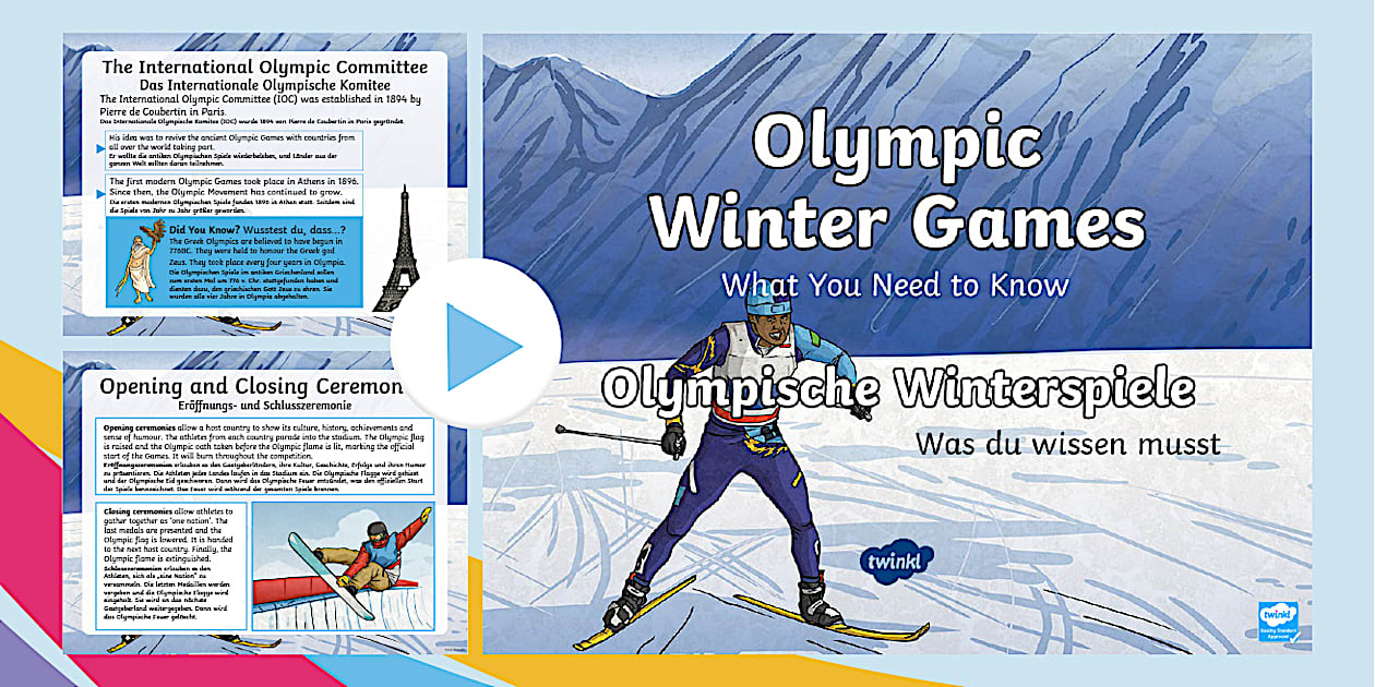 KS2 Winter Olympics Information PowerPoint English/German