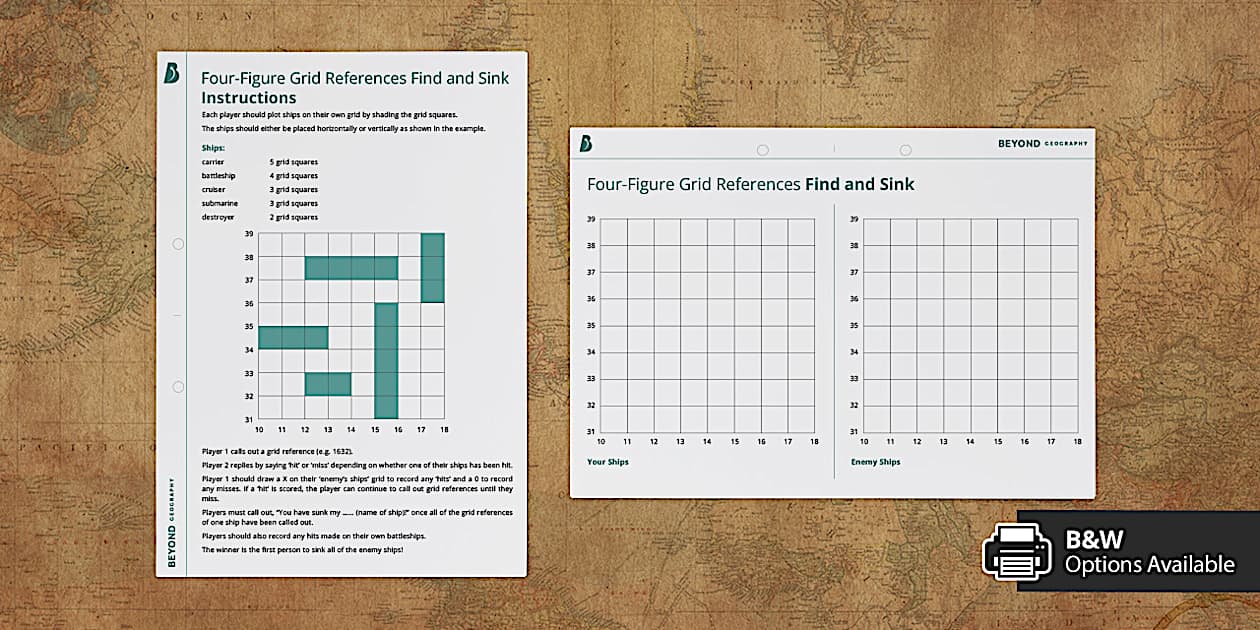 Find and Sink Grid Reference Game KS3 | Beyond - Twinkl