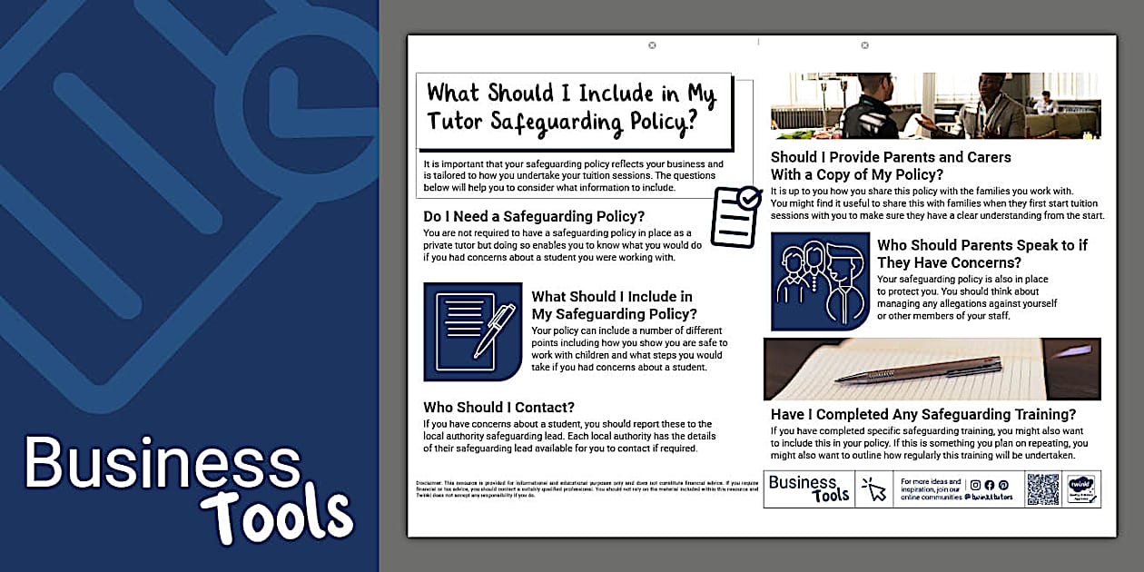 Tutor Safeguarding Infographic (teacher made) - Twinkl
