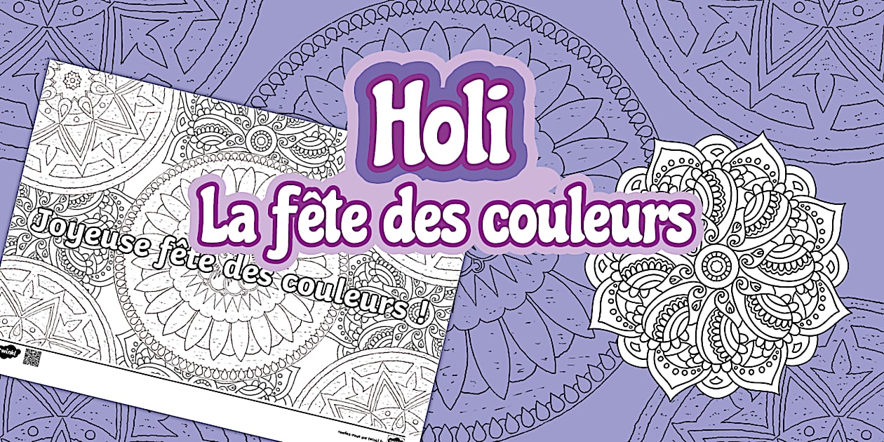 Coloriage : La fête des couleurs (teacher made) - Twinkl