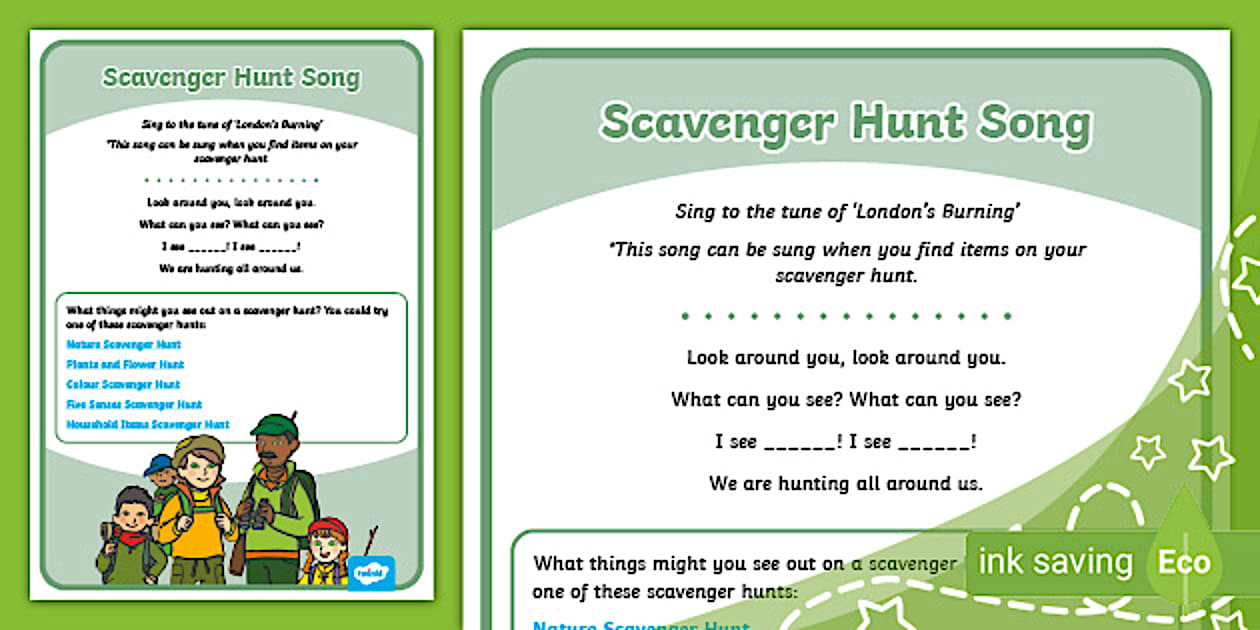 Scavenger Hunt Song (teacher made) - Twinkl