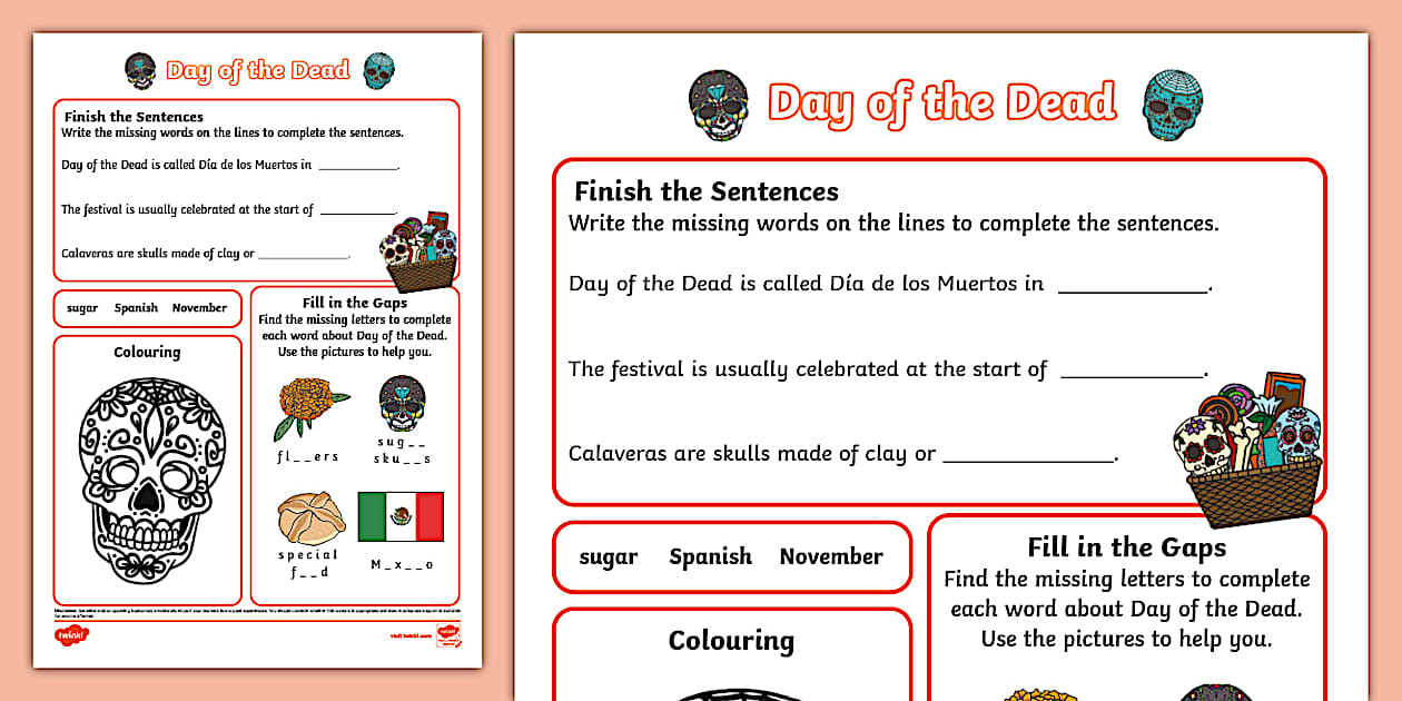 KS1 Day of the Dead Boredom Buster (Teacher-Made) - Twinkl
