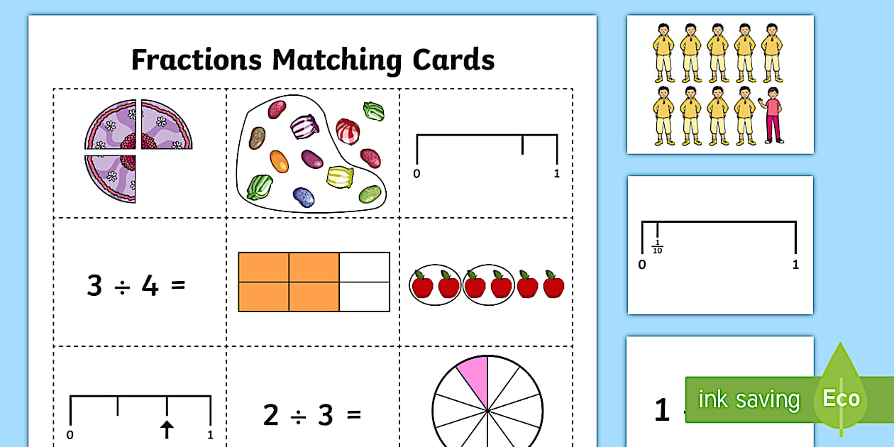 Fraction Representations Matching Cards (teacher made)