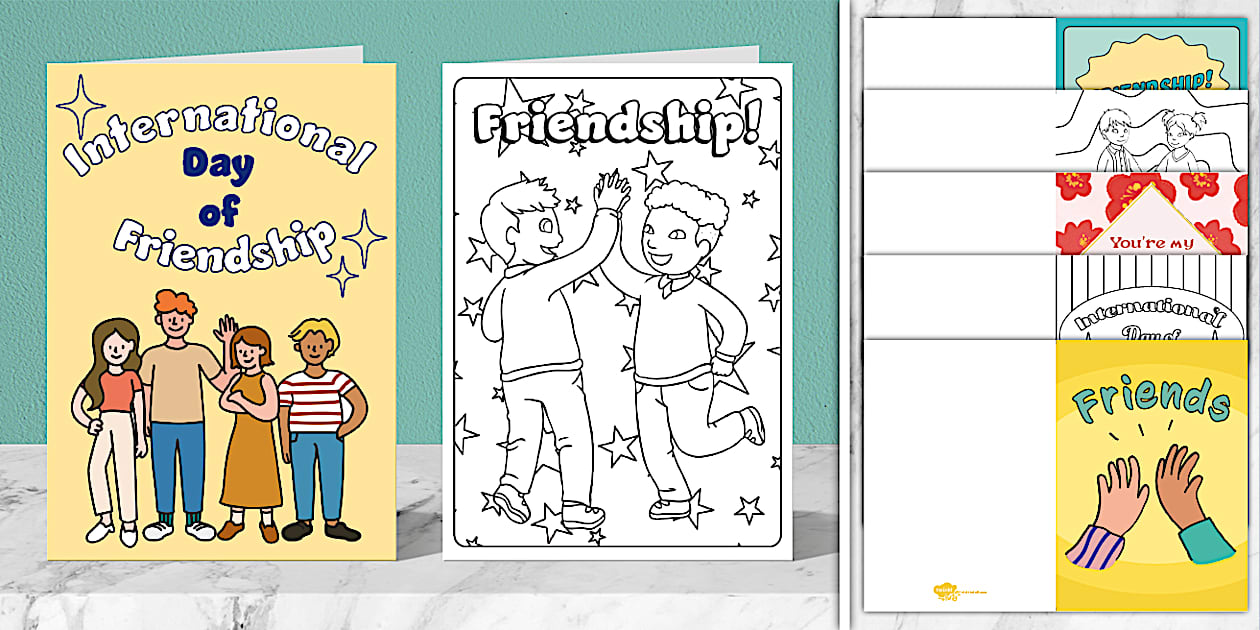 KS1 Day of Friendship Cards Pack | Twinkl Party - Twinkl