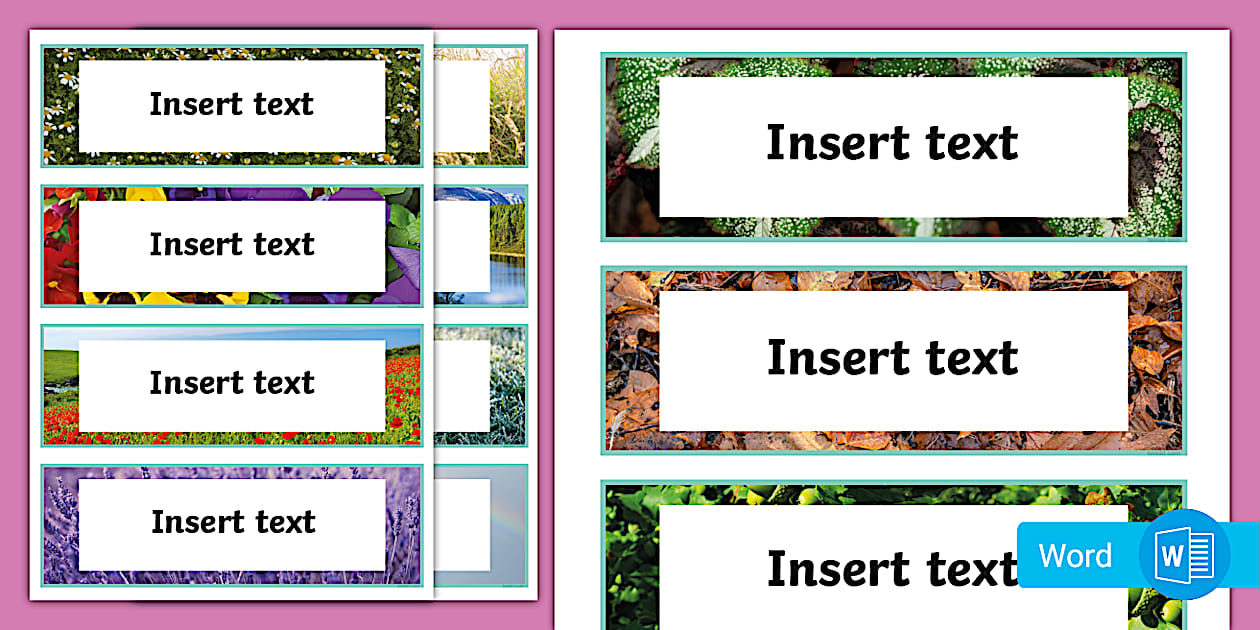 Editable Nature-Themed Name Labels - Twinkl