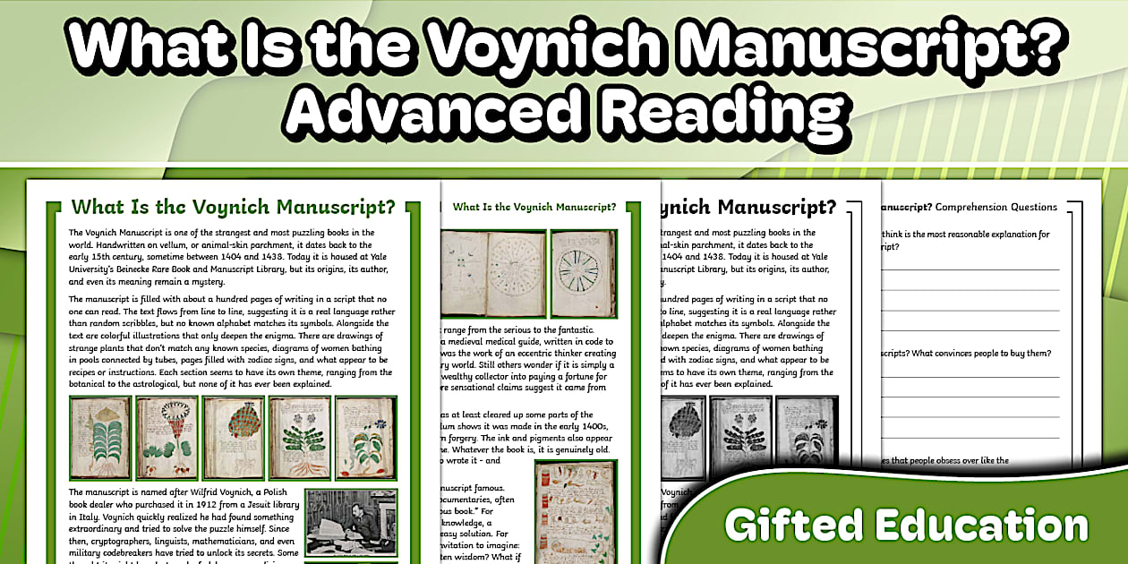 What is the Voynich Manuscript? Reading Comprehension