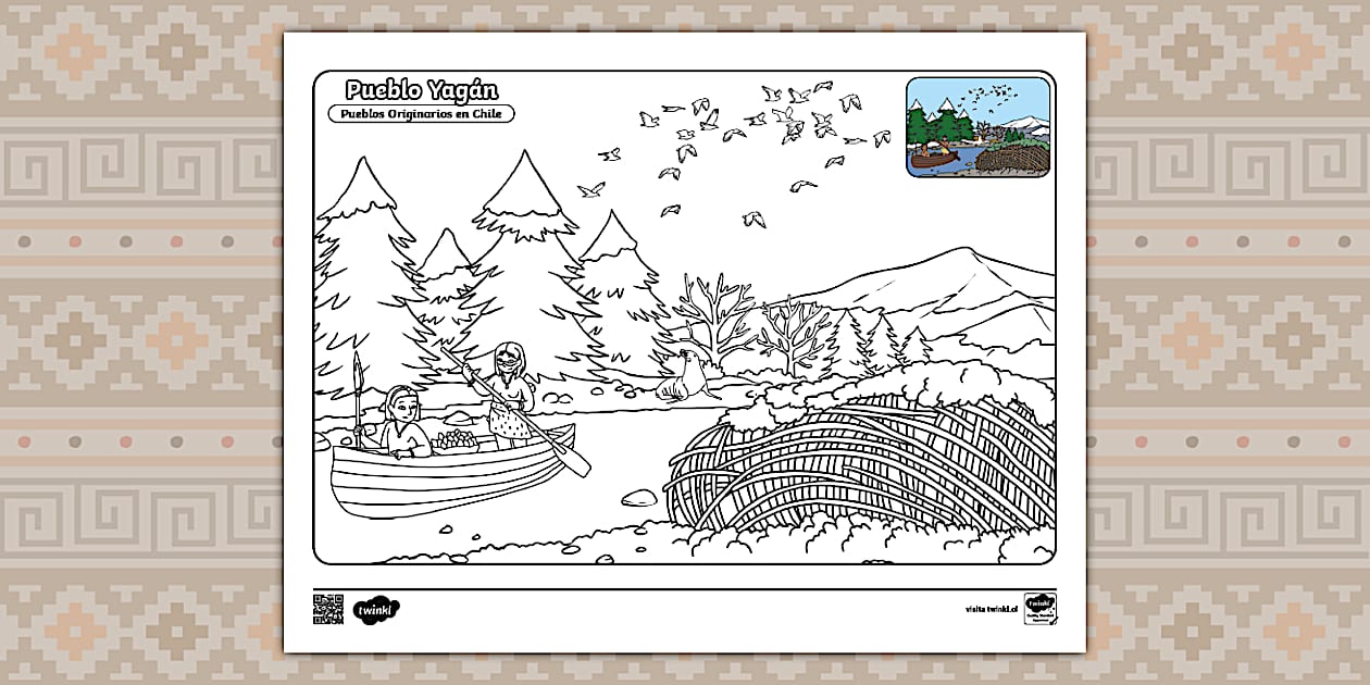 Actividad sobre los yaganes: dibujo para colorear - Twinkl