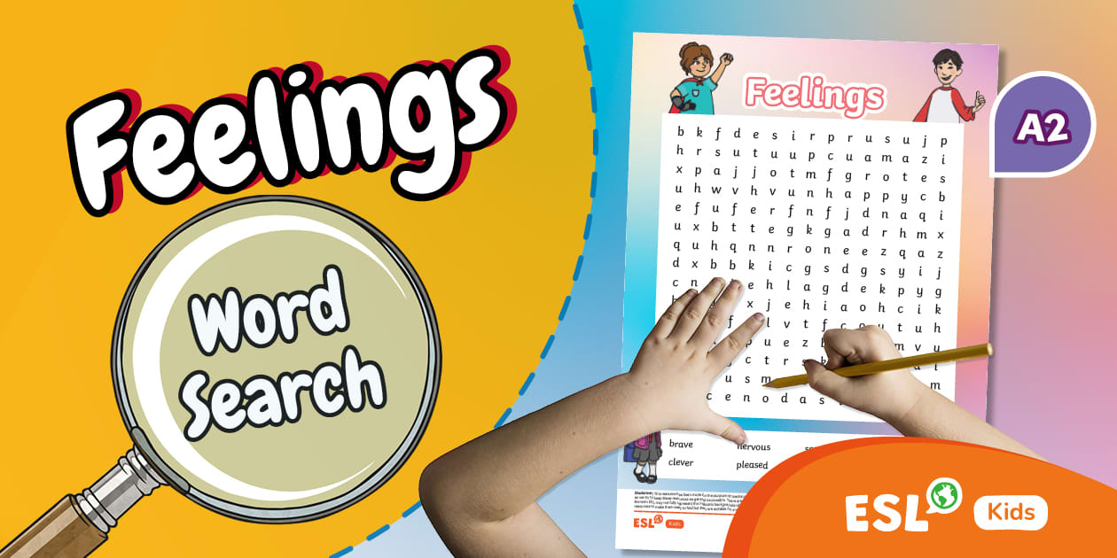 ESL Feelings Word Search [Kids, A2]