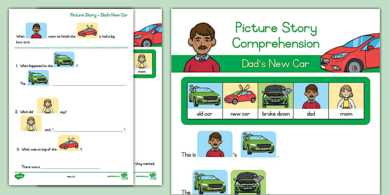 Picture Story Comprehension - Dad's New Car - Twinkl