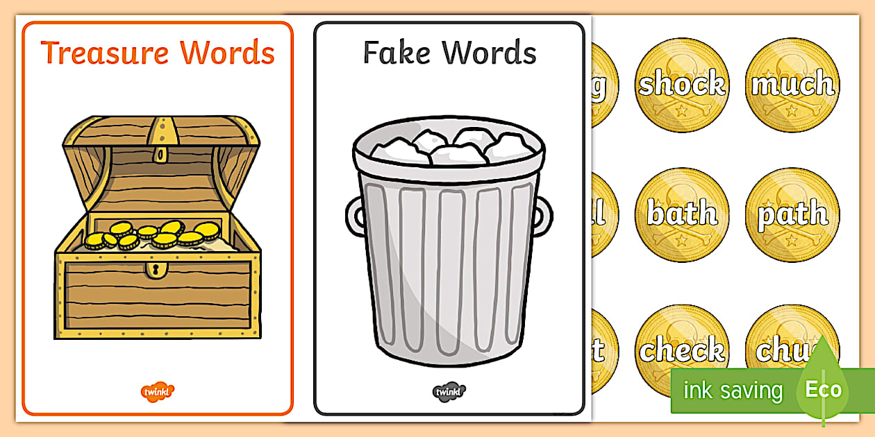 Editable Buried Treasure Phonics Game (Phase 3) - Twinkl