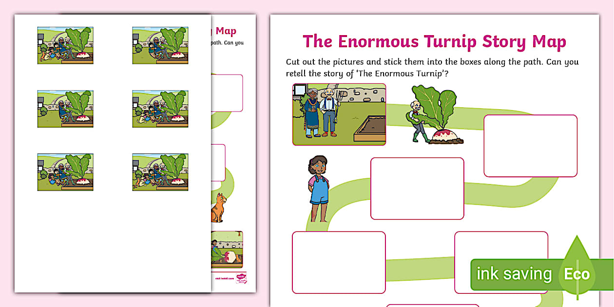 The Enormous Turnip Cut and Stick Story Map Activity